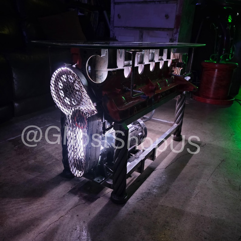 Straight-six - Jeep Engine Coffee Table With Moving Pistons and LED ...