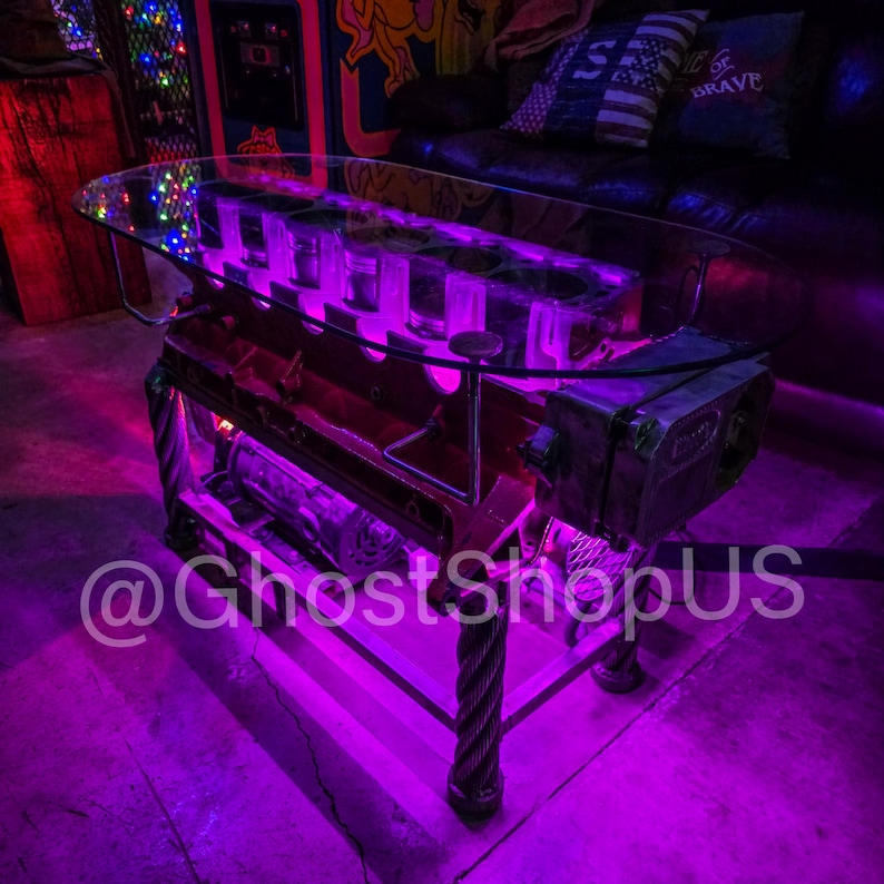 Straight-six - Jeep Engine Coffee Table With Moving Pistons and LED ...