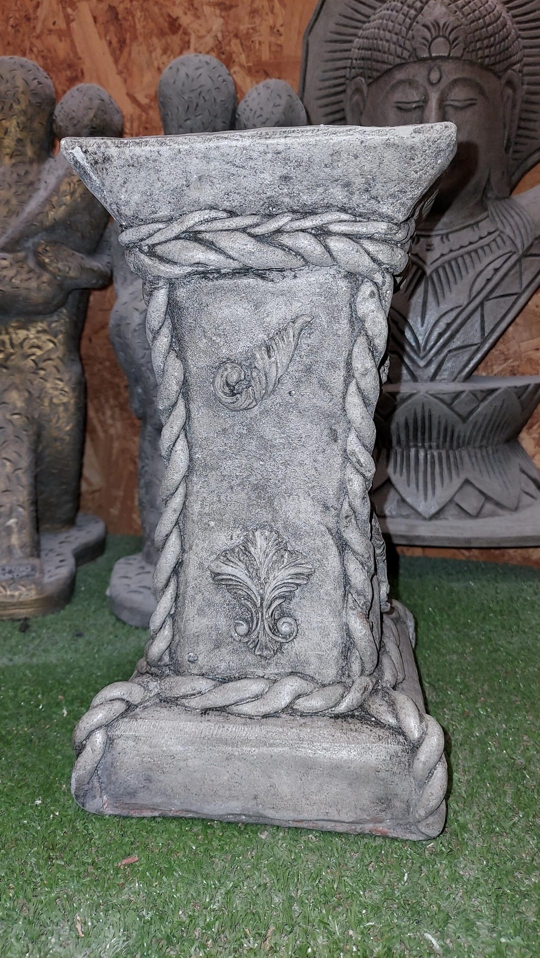 Small Cast Stone Garden Plinth - Etsy