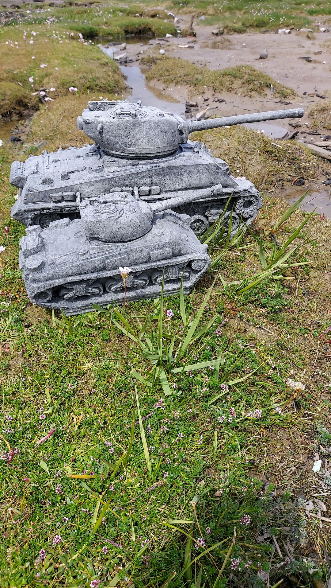 Large Garden Cast Stone Sherman Tank Ww11 - Etsy