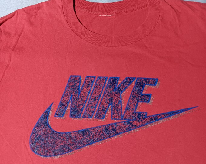 Vintage 1980s 1990s 80s 90s Nike Cement Blue Swoosh T-shirt, Grey Tag ...