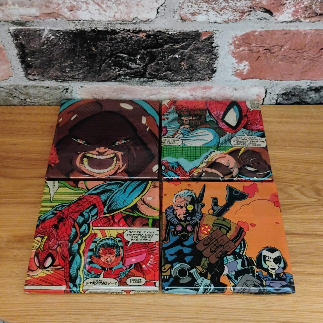 Spiderman Coasters X-force Cable Juggernaut Resin Superhero Coasters ...