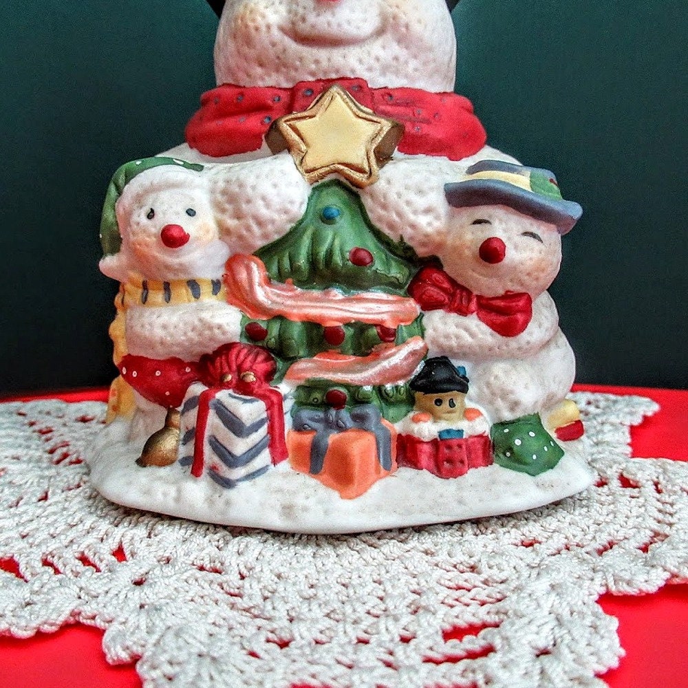 Snowman Figurine Bell Christmas Scene Star Gifts Tree - Etsy