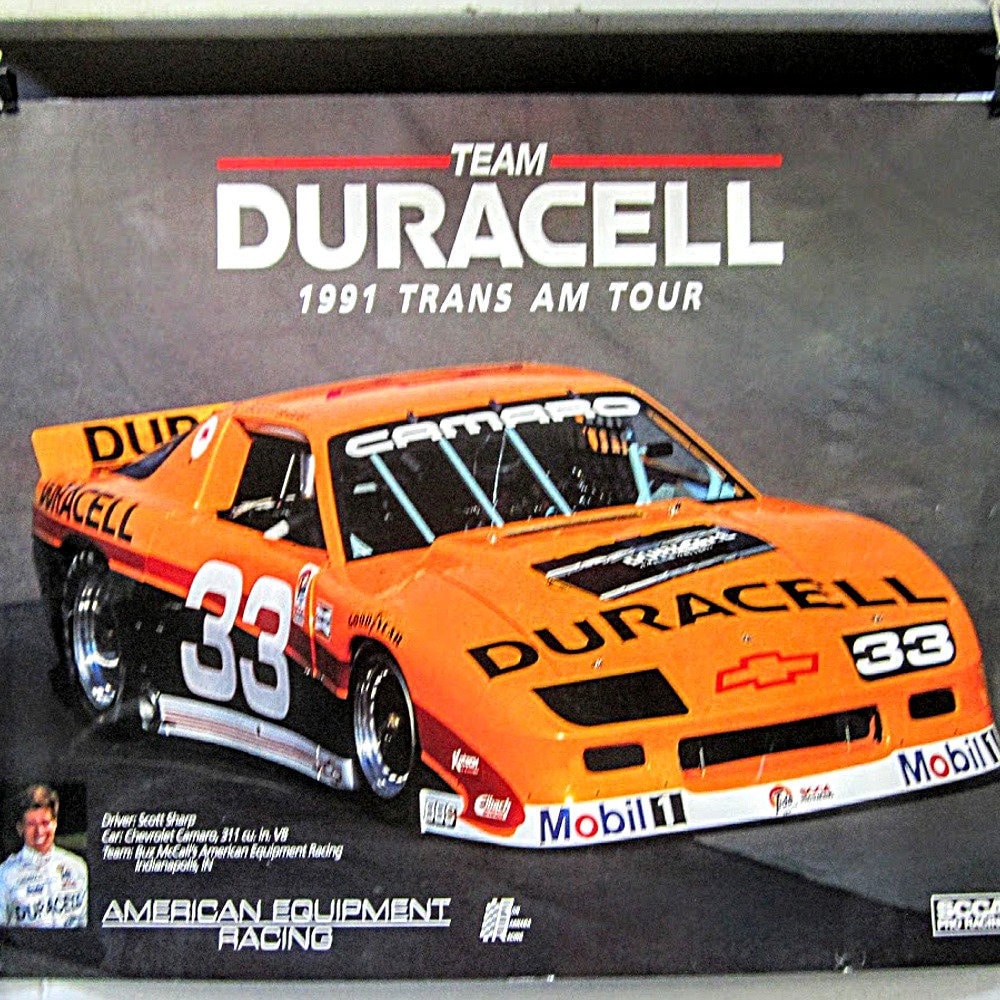 1991 Poster Scott Sharp 33 Team Duracell Trans Am | Etsy