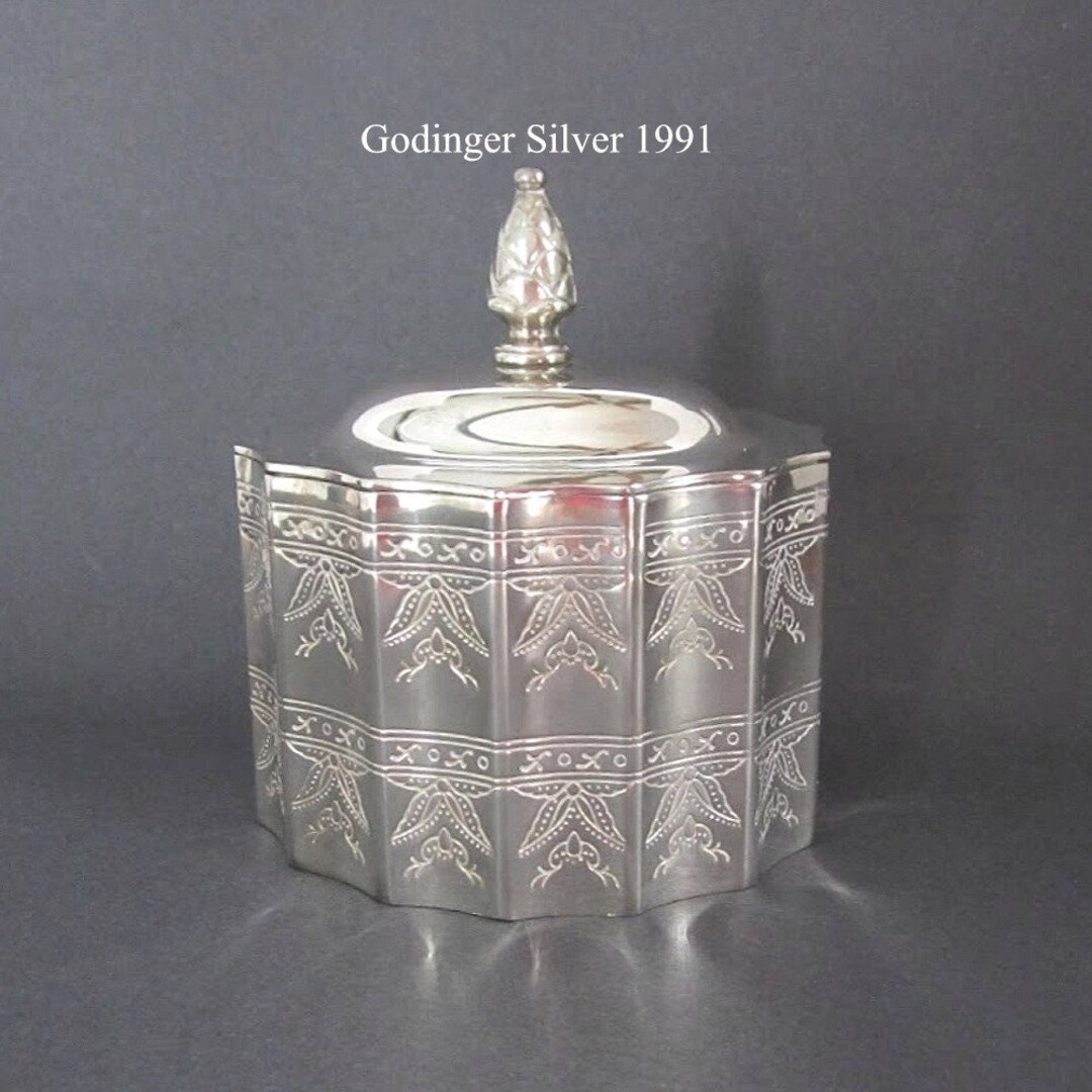 Godinger Silver Lidded Trinket Box Jewelry Box Unique Faceted Sided ...