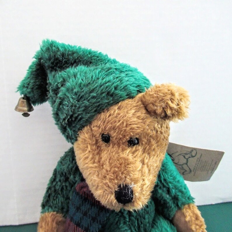 Emmett Elfberg Vintage Boyds Bears Jointed Fur Hat With Bell Knit Scarf ...
