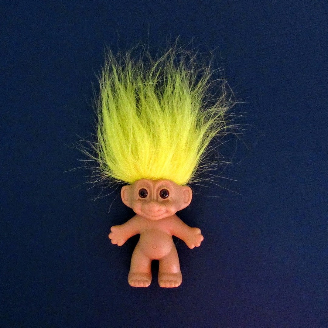 Russ Berrie Troll Doll Yellow Hair Big Smile Bright - Etsy