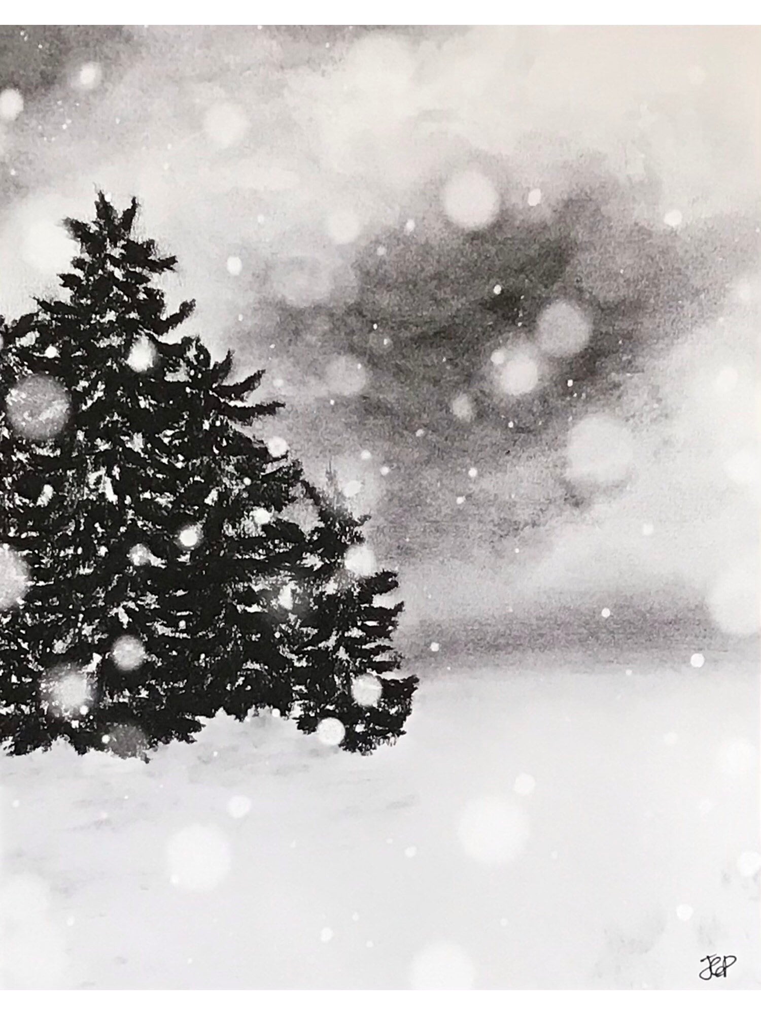 Winter Landscape Drawing