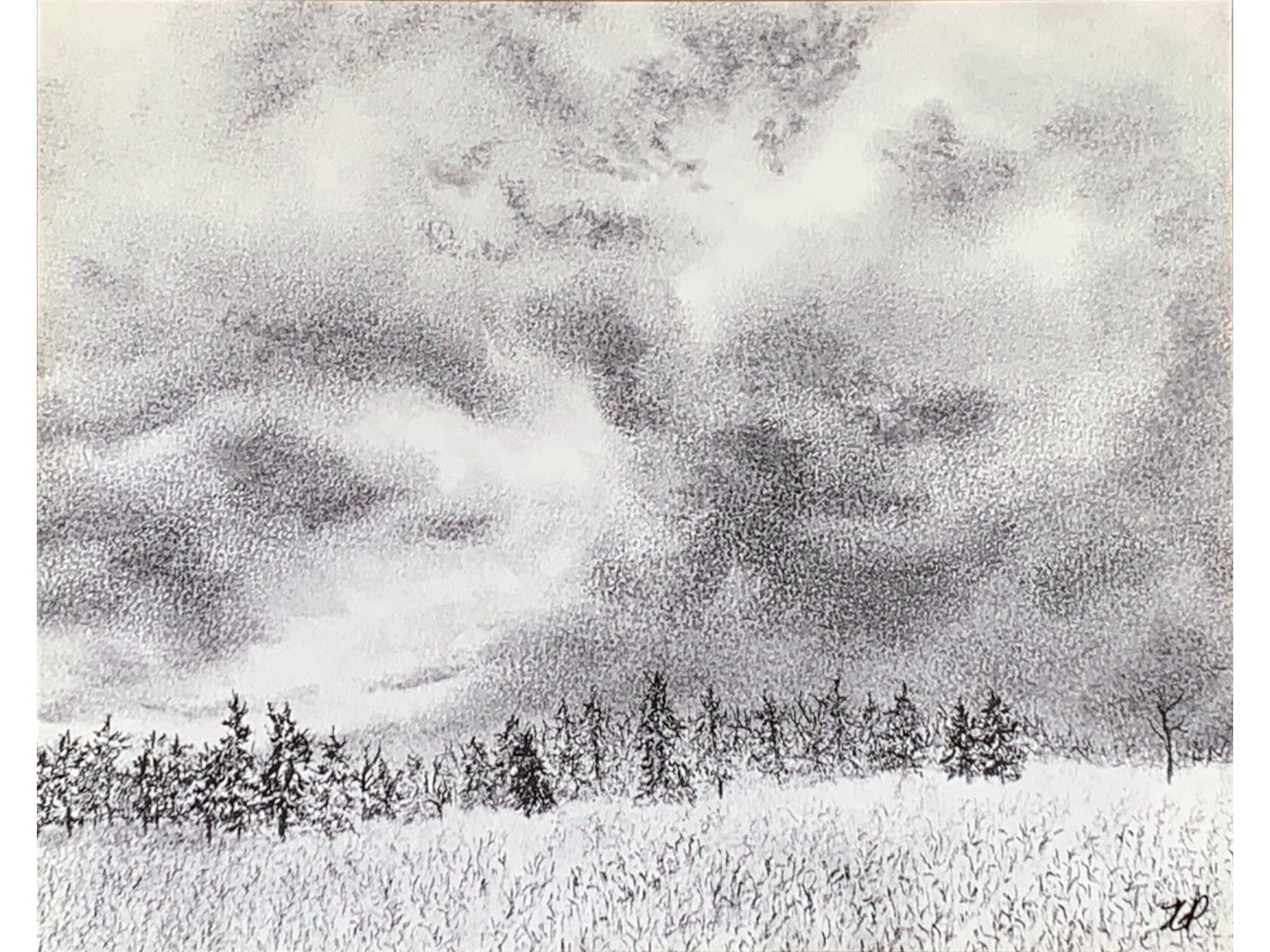 Charcoal Landscape Sketches