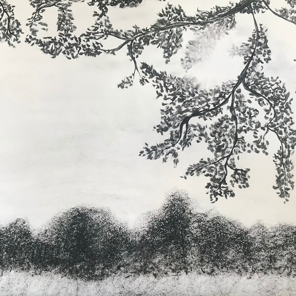 Charcoal Landscape Wall Art - Etsy