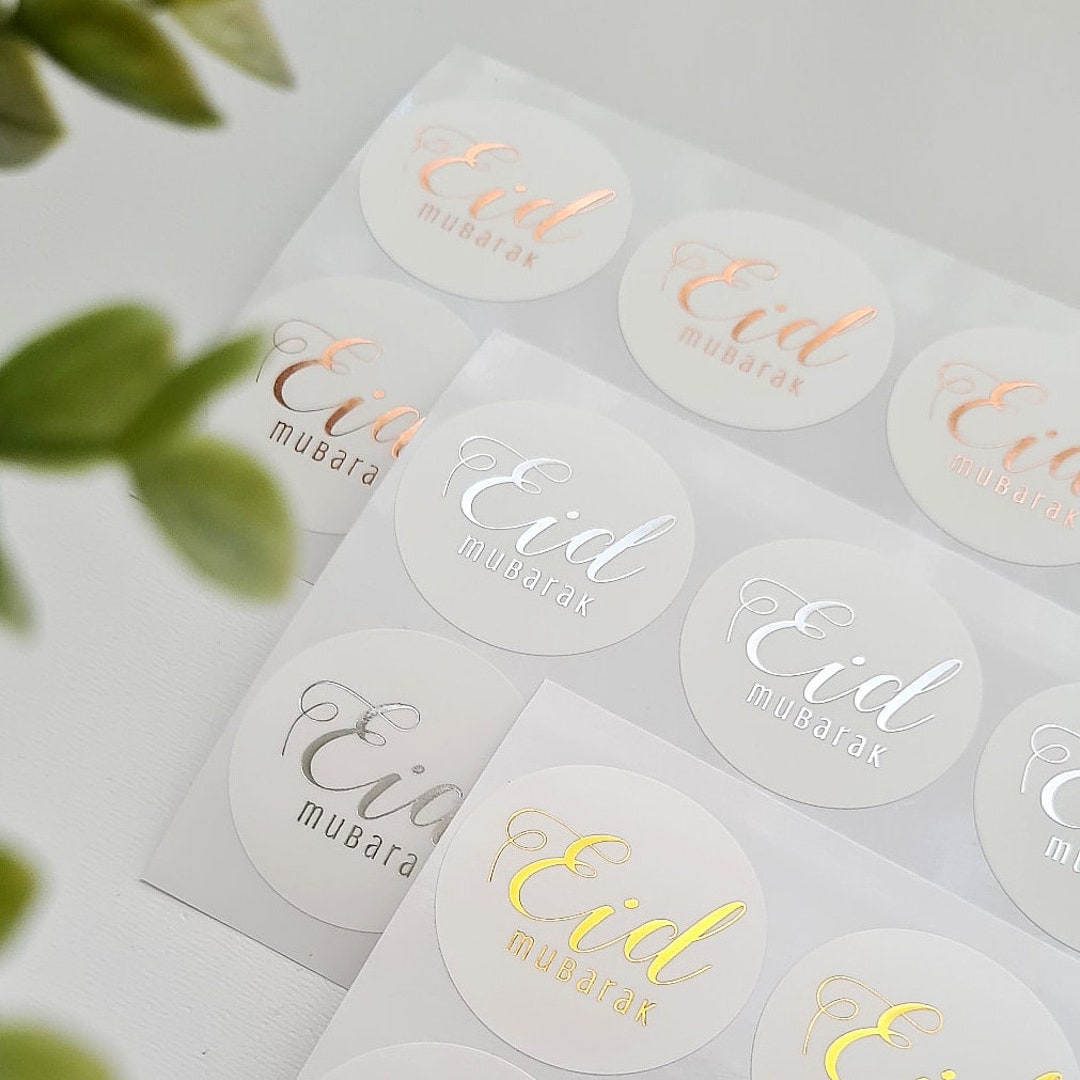 10 Eid Mubarak Foil Stickers Rose Gold Gold Silver - Etsy
