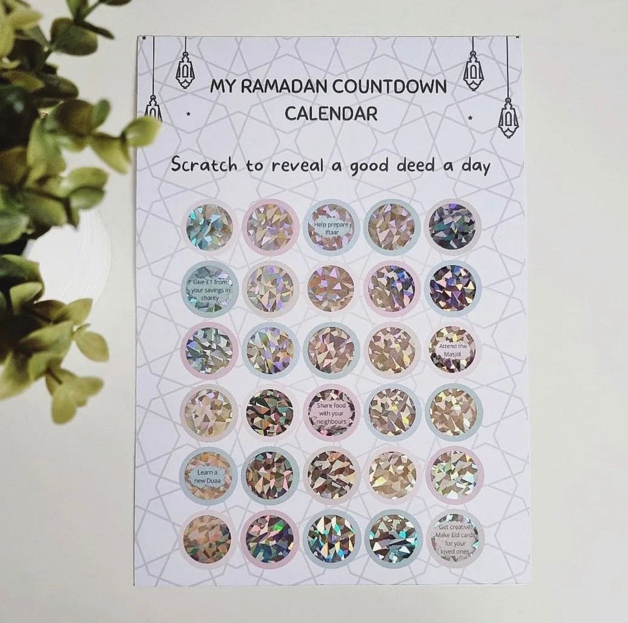 Ramadan Countdown Calendar Good Deed Calender Ramadan - Etsy UK