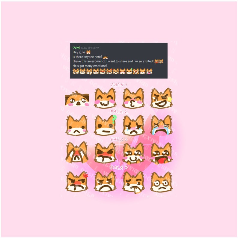 Fox Emojis for Discord and Twitch - Etsy