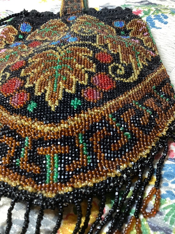 Vintage 1920s 30s beaded reticule purse bag Art Deco … - Gem