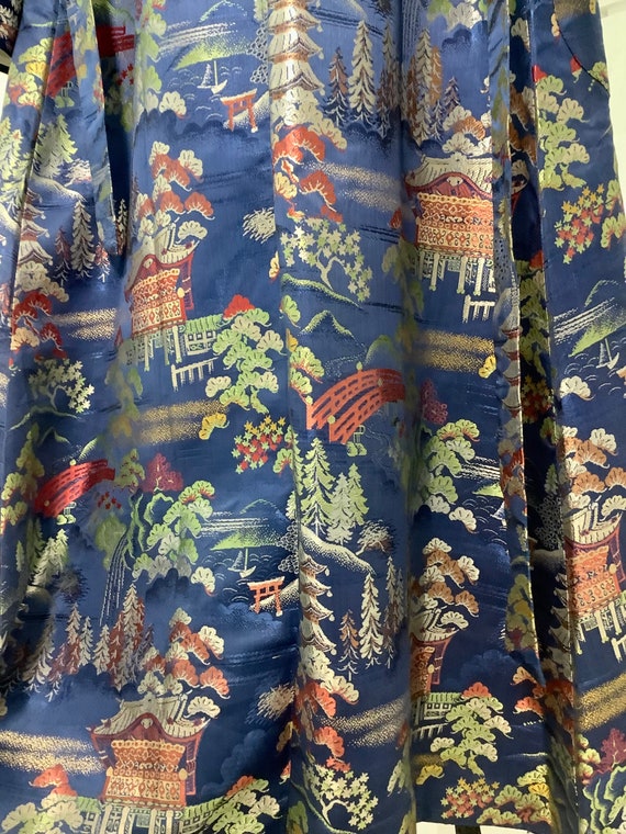 Vintage 1940s glowing brocade coat robe Chinese robe … - Gem