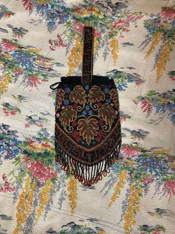 Vintage 1920s 30s beaded reticule purse bag Art Deco … - Gem