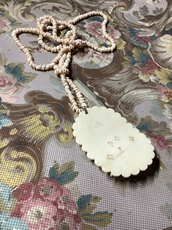 Vintage 1920s celluloid necklace Art Deco carved plas… - Gem