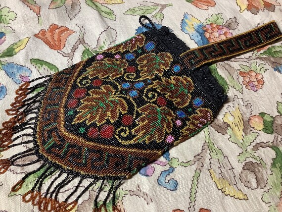 Vintage 1920s 30s beaded reticule purse bag Art Deco … - Gem