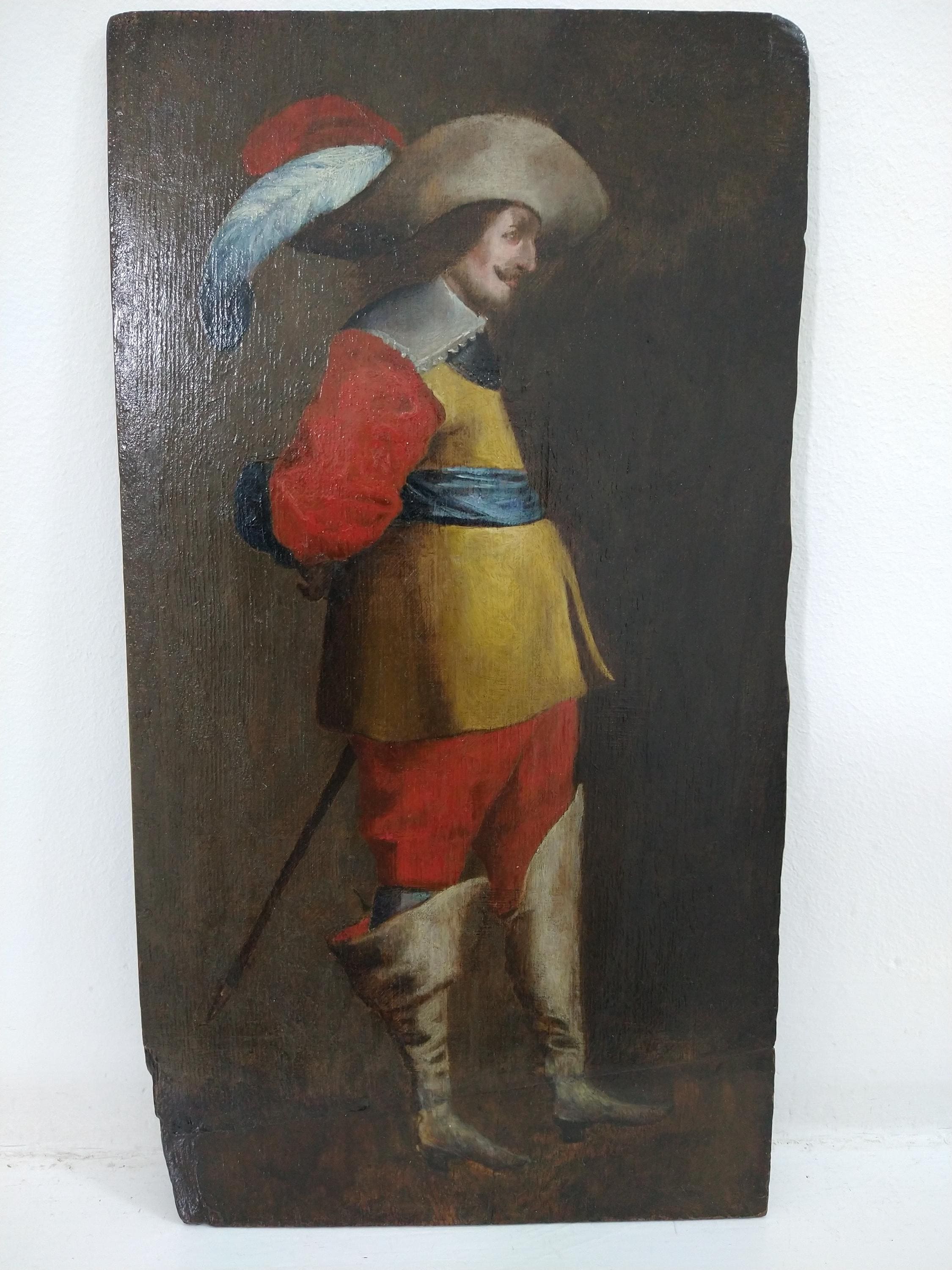 Antique Oil Painting 17th- 18th? Century Musketeer King Charles 1st ...