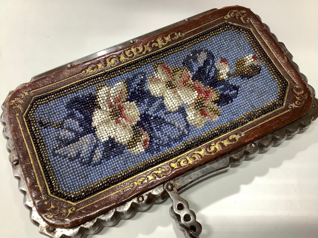 Antique Georgian Micro Beaded Case / Card Wallet / Cigarette - Etsy