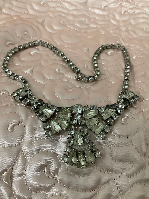 Vintage 1950s crystal necklace rhinestone sparkly gla… - Gem
