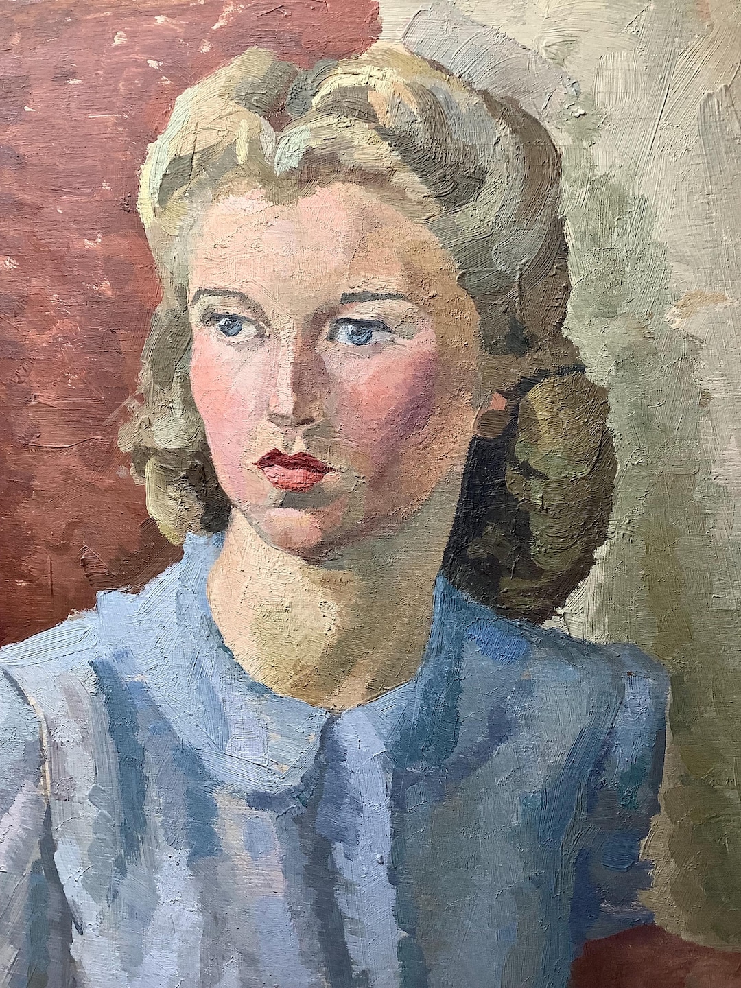 1930s/40s Lovely Oil Painting Portrait of Woman Impasto Art Deco ...