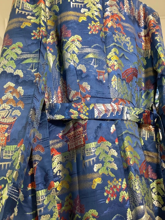 Vintage 1940s glowing brocade coat robe Chinese robe … - Gem