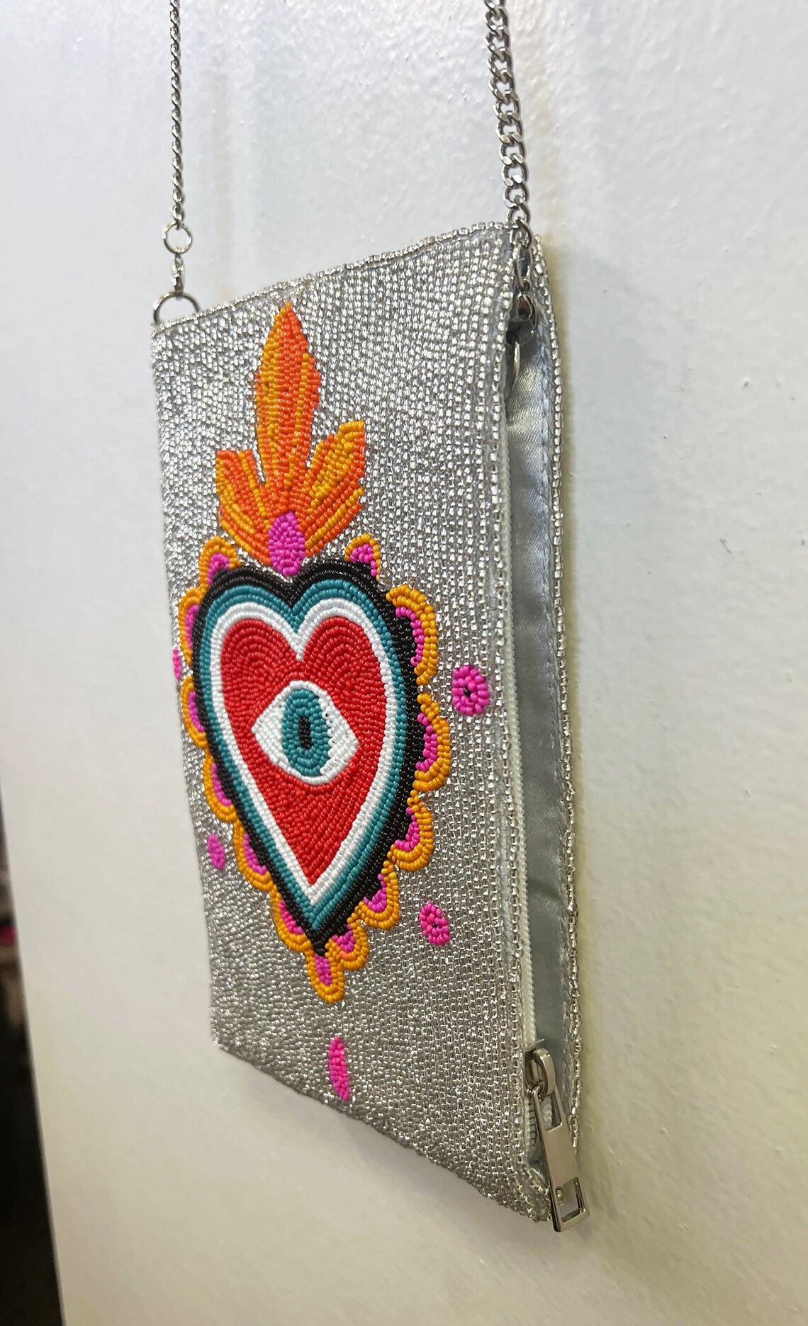 Large Beaded Cell Phone Bag - Etsy