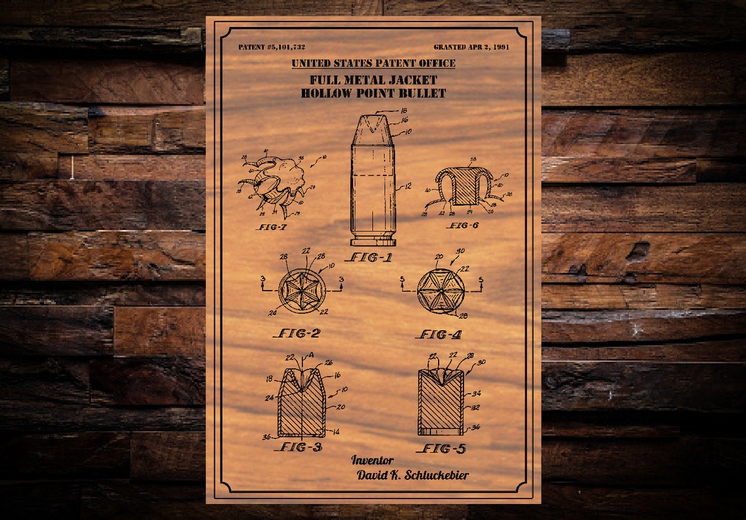 Hollow Point Bullet US Patent Digital Art Vector Graphic - With Svg ...