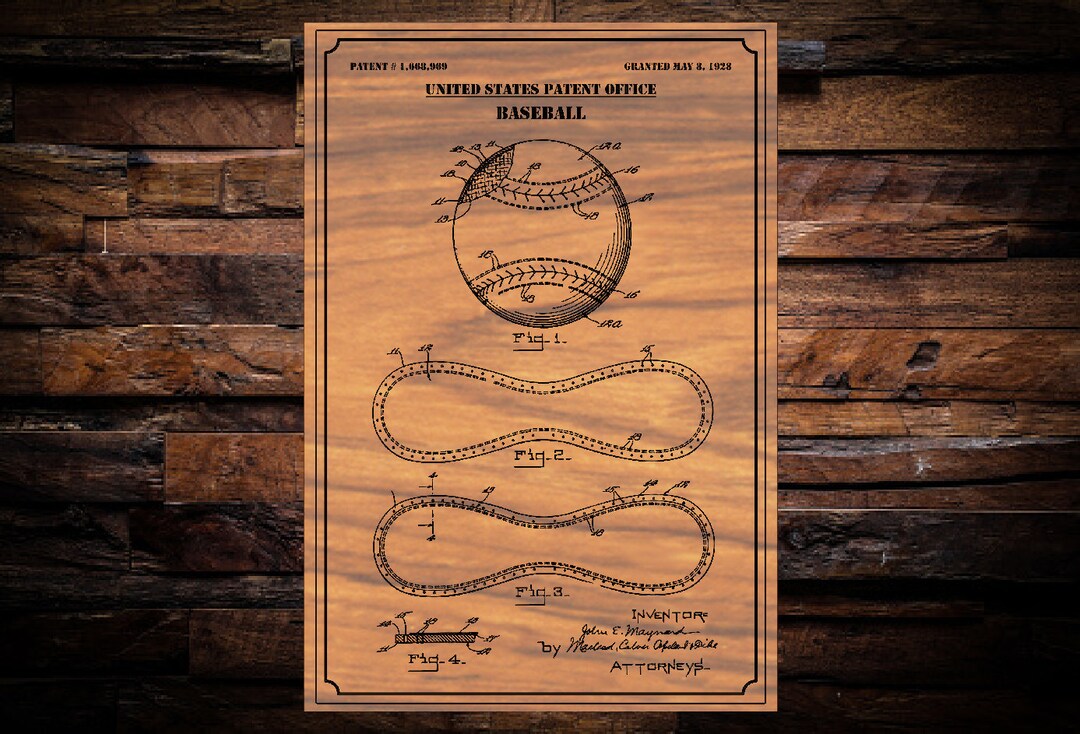 Baseball US Patent Digital Art Vector Graphic - With Svg, Dxf, and ...