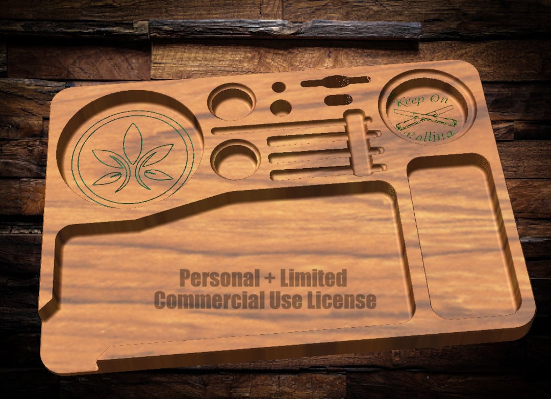 Highly Detailed Herb Rolling Tray Vector Graphic - Svg, Dxf, Crv and ...