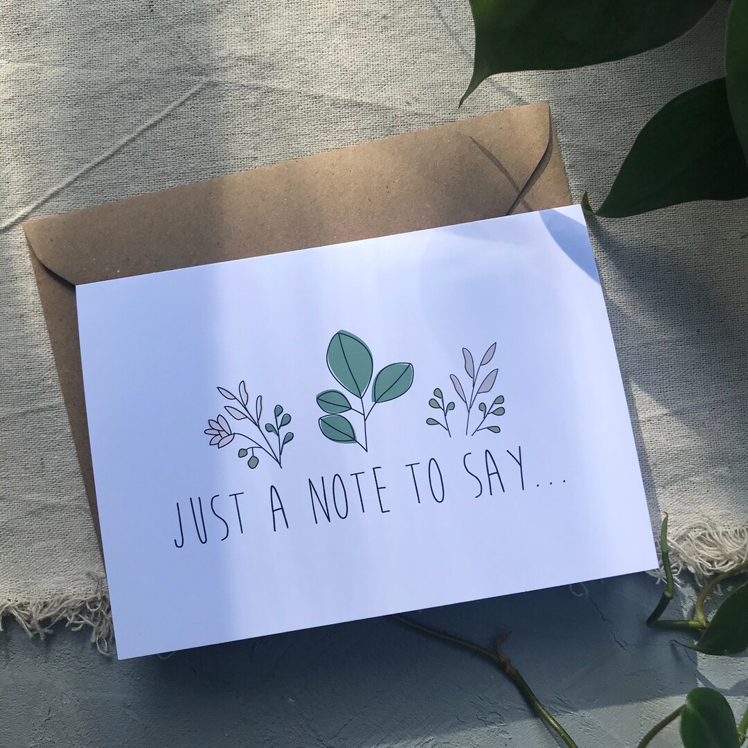 Just a Note to Say Card | Greetings Card | Love Card | Card for a Loved ...