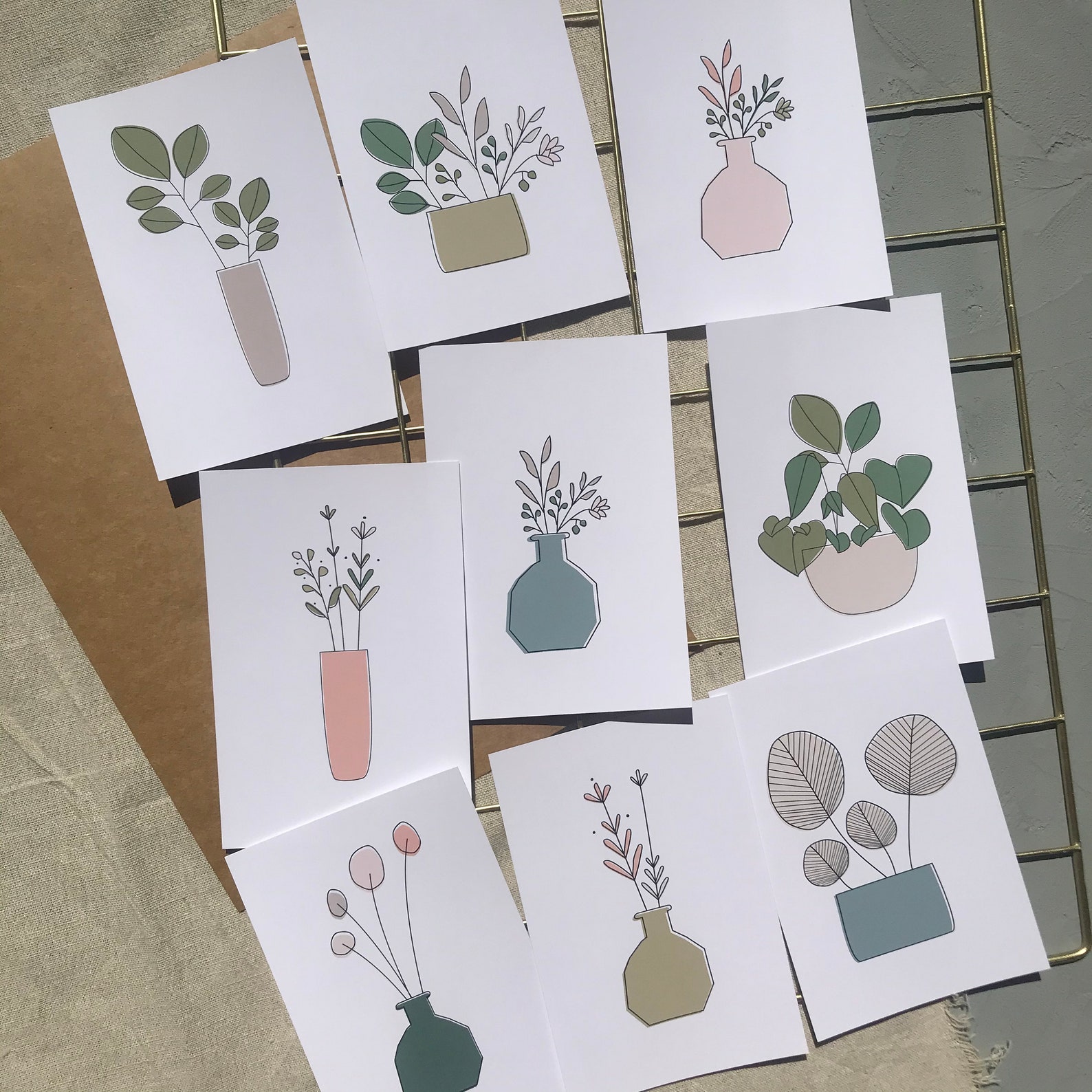 Pack of House Plant Postcards | A6 | Botanical Prints - Etsy UK