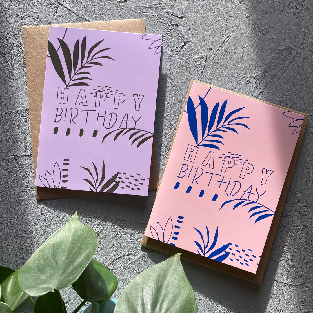 Botanical Birthday Card | Happy Birthday Card | Birthday Card | 2 Pack ...