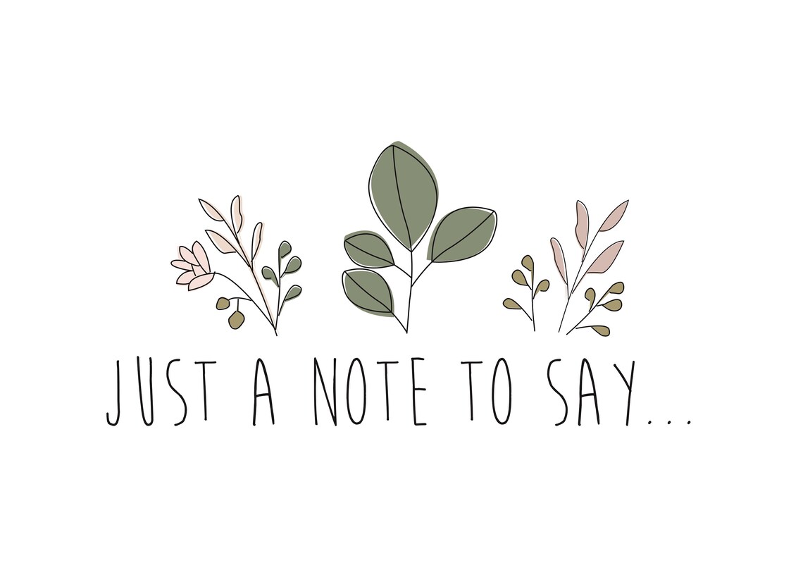 Just a Note to Say Card | Greetings Card | Love Card | Card for a Loved ...