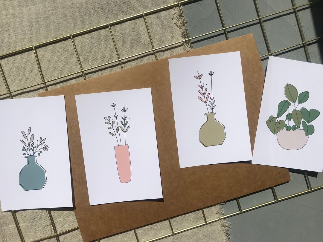 Pack of House Plant Postcards | A6 | Botanical Prints - Etsy UK