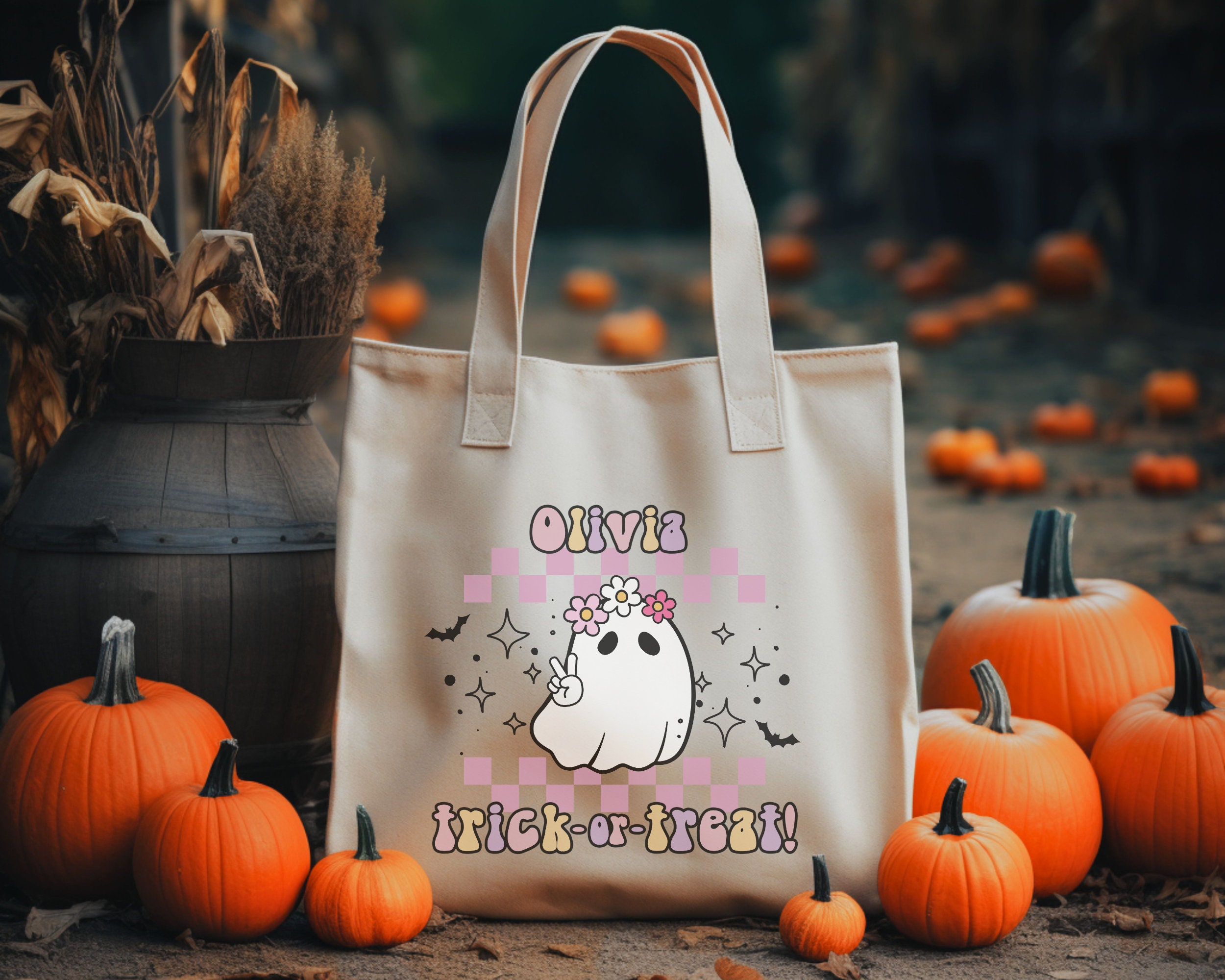 Personalized Trick or Treat Bag Halloween Bag Cotton Canvas - Etsy
