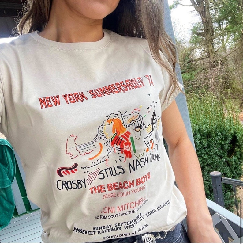 RARE Joni Mitchell Crosby People Stills Nash Vintage Concert Tee Band ...