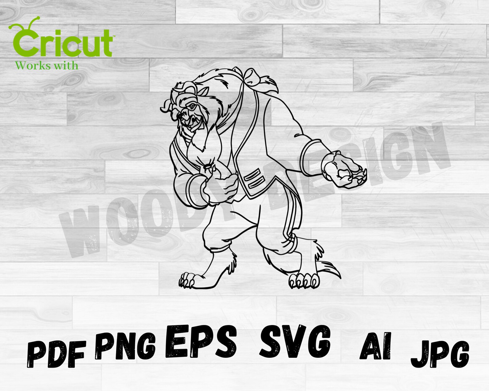 Beast Outline SVG Beast outline Beast coloring Beast svg | Etsy