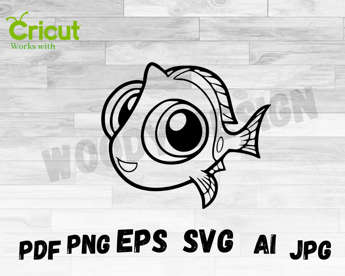 Dory Baby Outline SVG Dory Baby outline Dory Baby coloring | Etsy