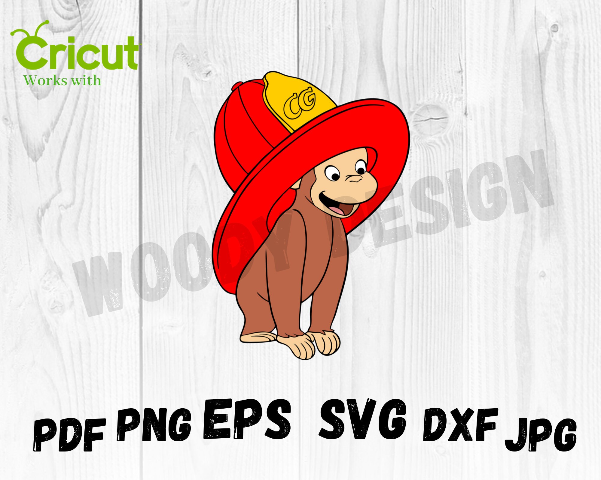 Curious George Firefighter LAYERED SVG Curious George | Etsy