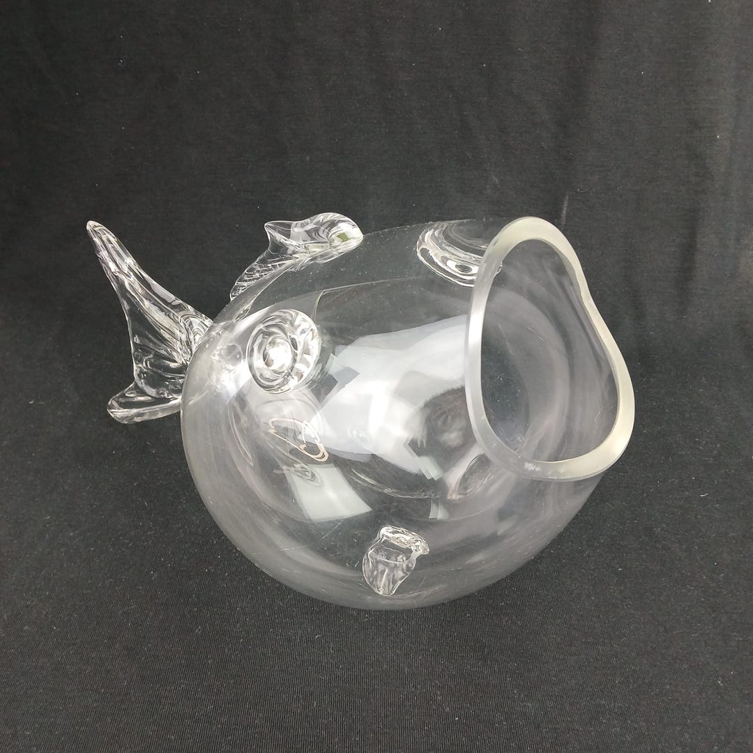Bowring Blenko Style Glass Fish Bowl Vase / Terrarium / Mouth Blown ...