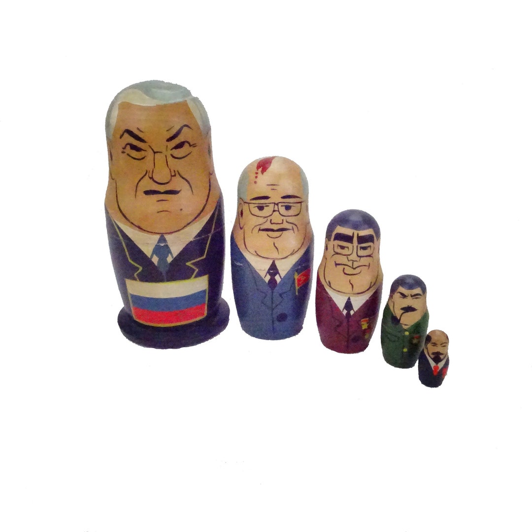 Russian Wooden Dolls With Soviet Leaders / Collectible Nesting Boxes ...