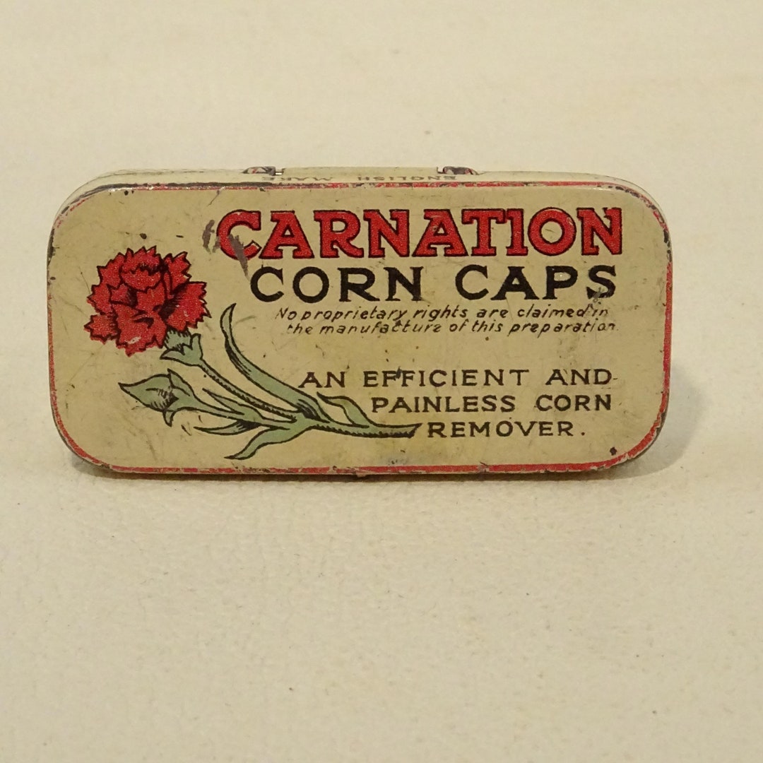 Carnation Corn Caps Tin Box / Vintage Pharmacy and Medicine Collection ...