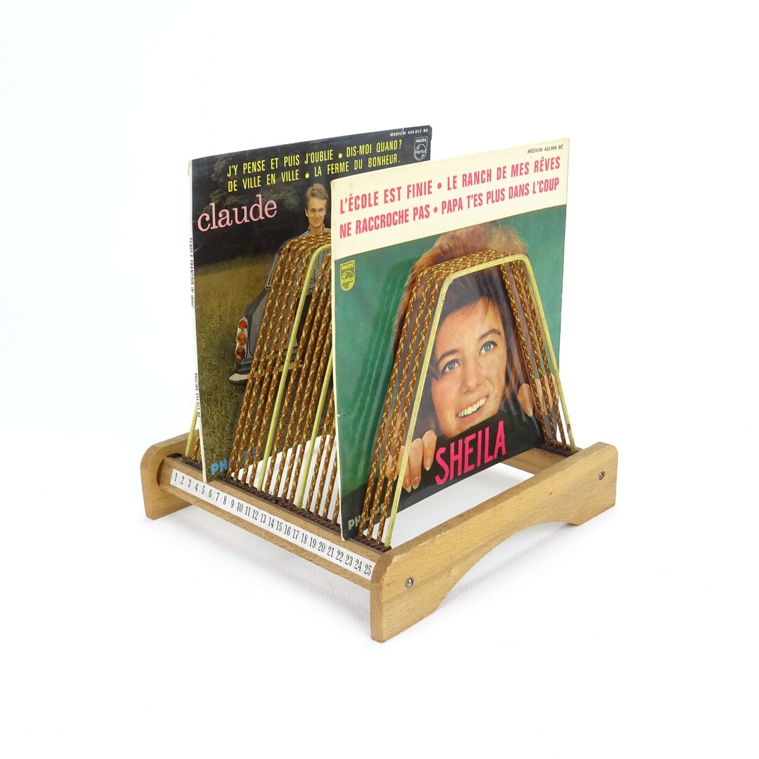 Clas Dis Lux Style Vinyl Record Holder in Wood and Fabric / 70s France ...