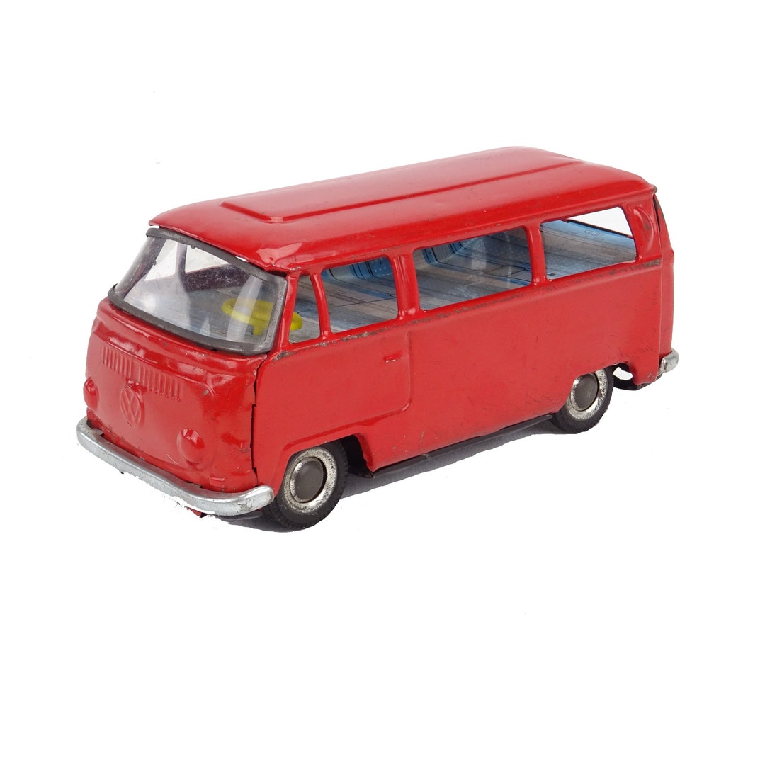 Volkswagen Combi in Sheet Metal / Japanese Mechanical Toy SK / Old Toy Collection / Van From the ...