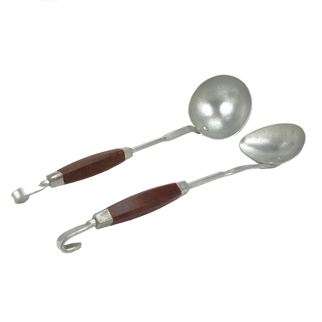 Ladle and Sauce Spoon in Aluminum and Bakelite / Vintage Kitchen ...