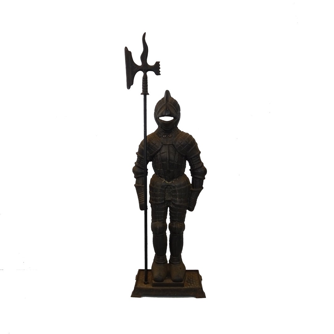 Metal Fireplace Servant / Soldier in Armor / Hanger for Fireplace Tools ...