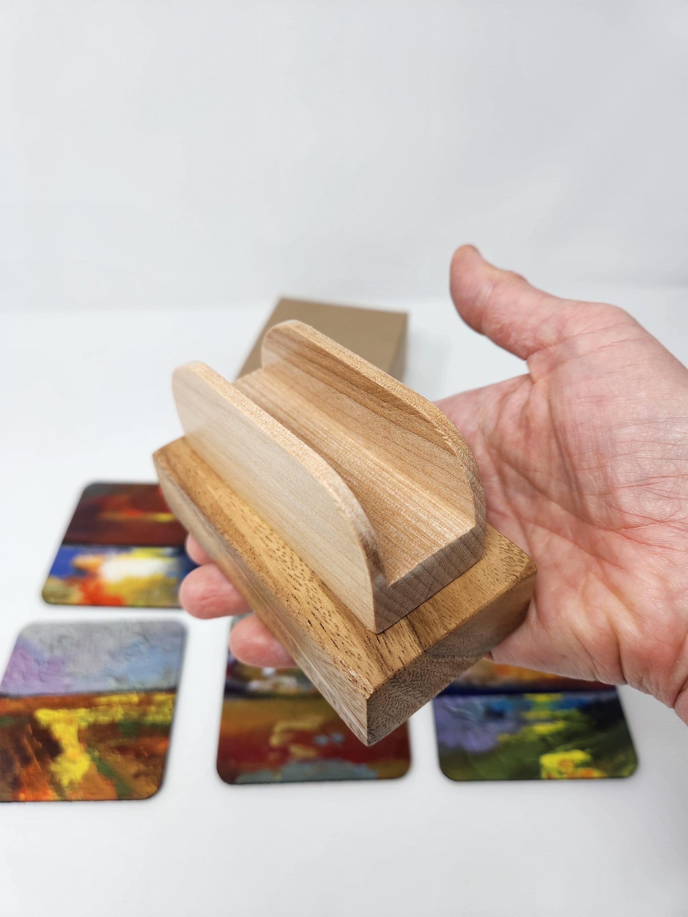 Coasters Set 6 Coasters With Holder Display Rack Abstract - Etsy