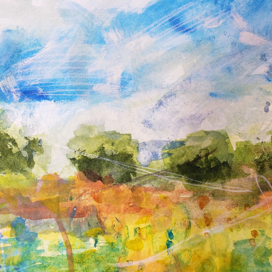 Trees Painting Abstract Green Bushes Green Trees Art Small - Etsy